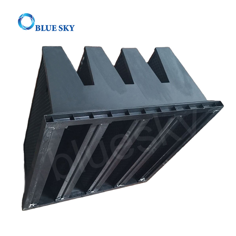 Honeycomb Activated Carbon 4 V-Bank Air Filters for Air Conditioner ...