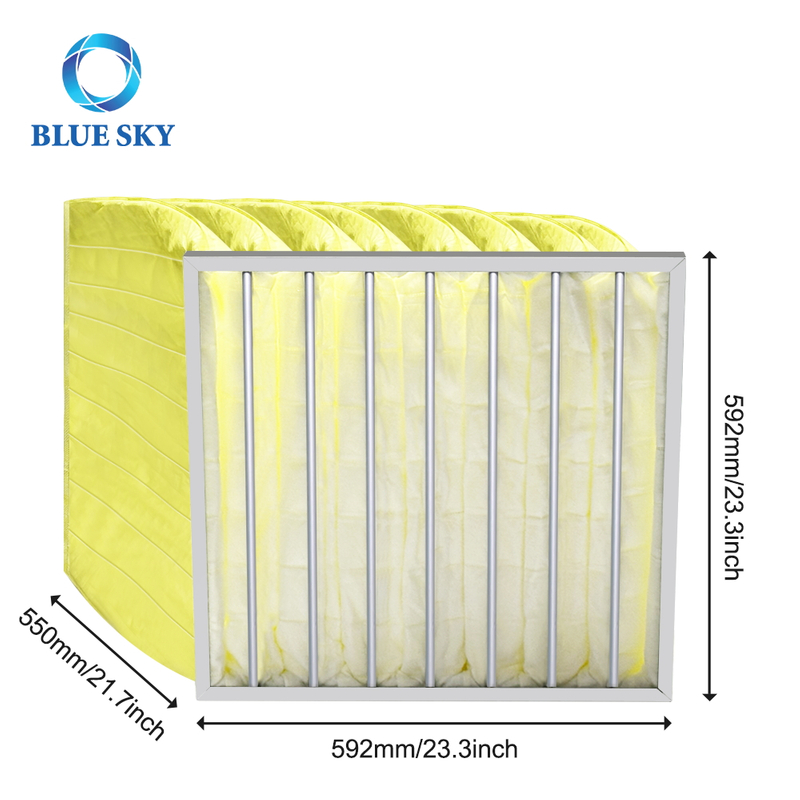 592*592*550mm HVAC Pocket Filter F5 F6 F7 F8 F9 from China manufacturer ...
