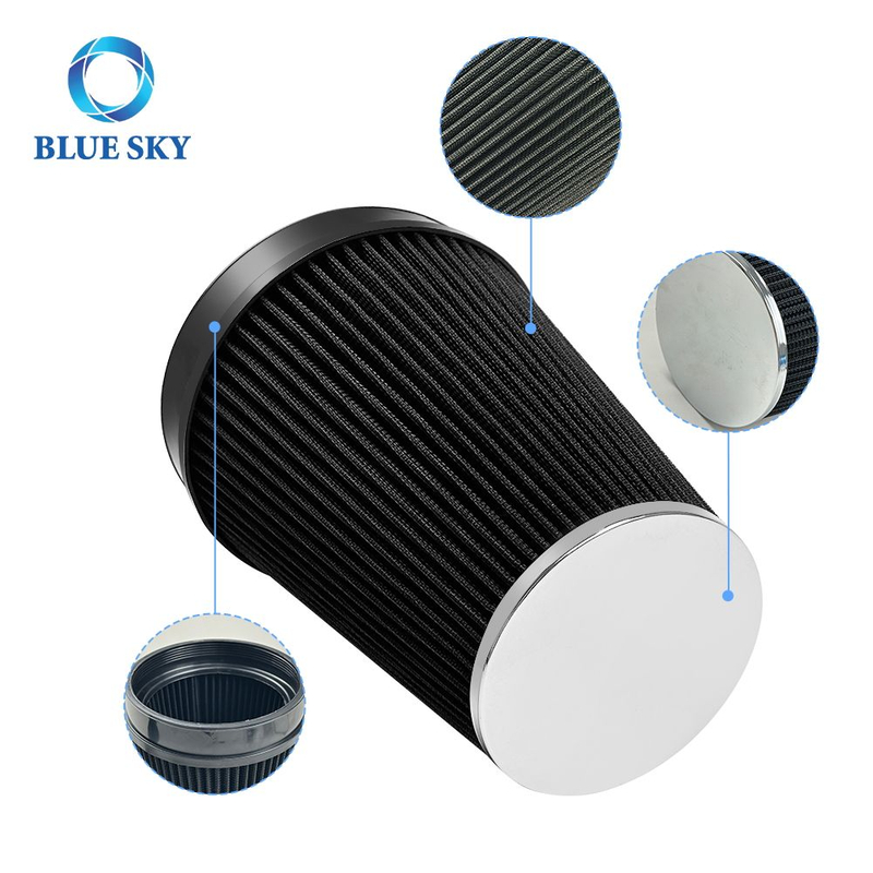 150mm Aluminum High Flow Air Intake Filter Customized Stainless Steel ...